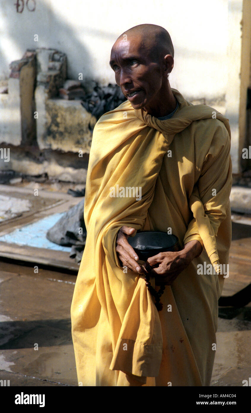 Buddhist monk begging in the streets of Ho Chi Minh City in Vietnam ...