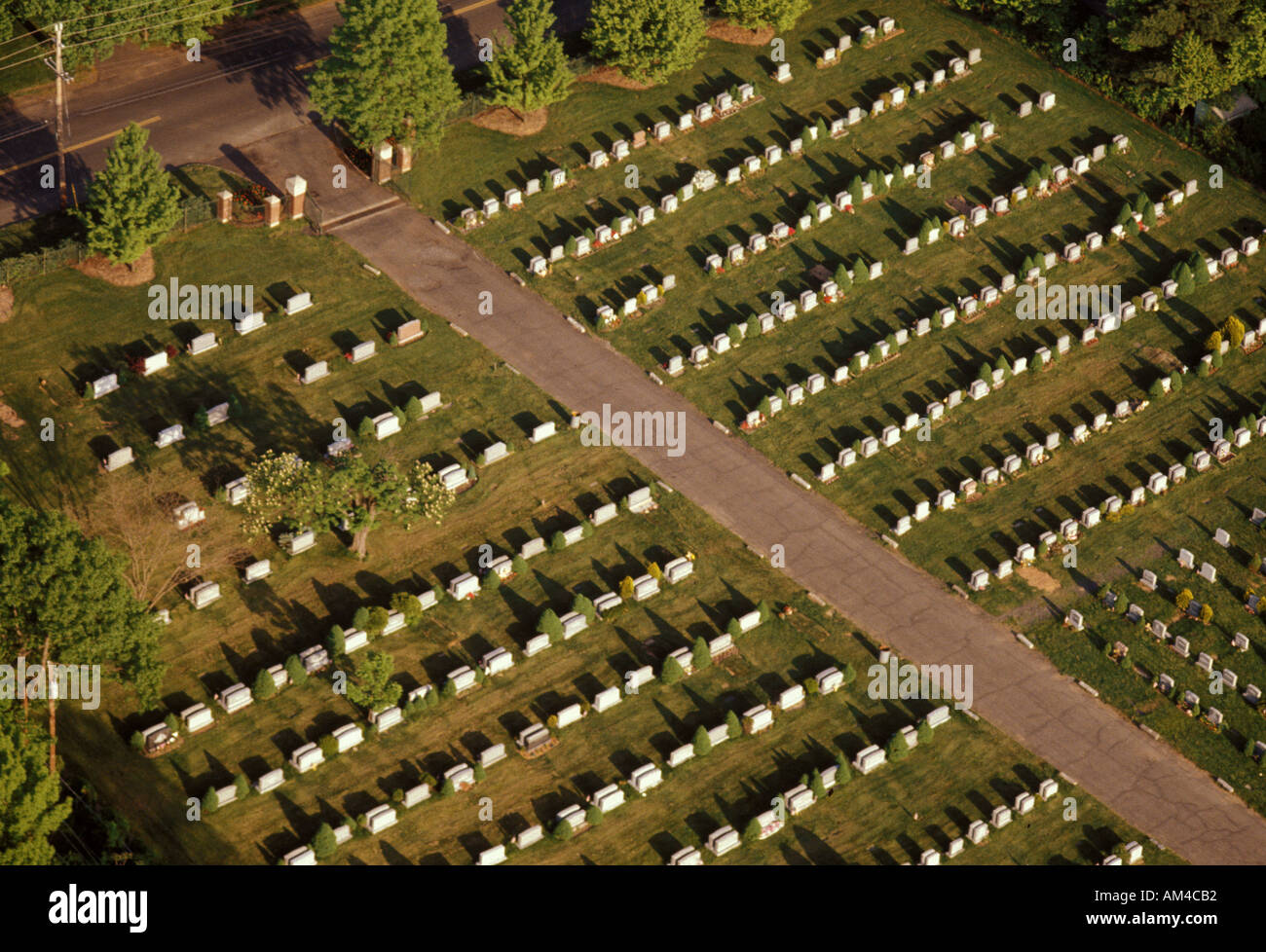 aerial view of a cemetery Stock Photo - Alamy
