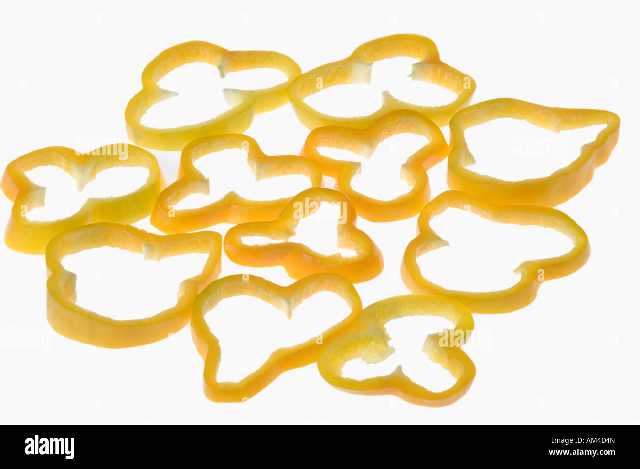 Close-up of yellow bell pepper slices Stock Photo - Alamy