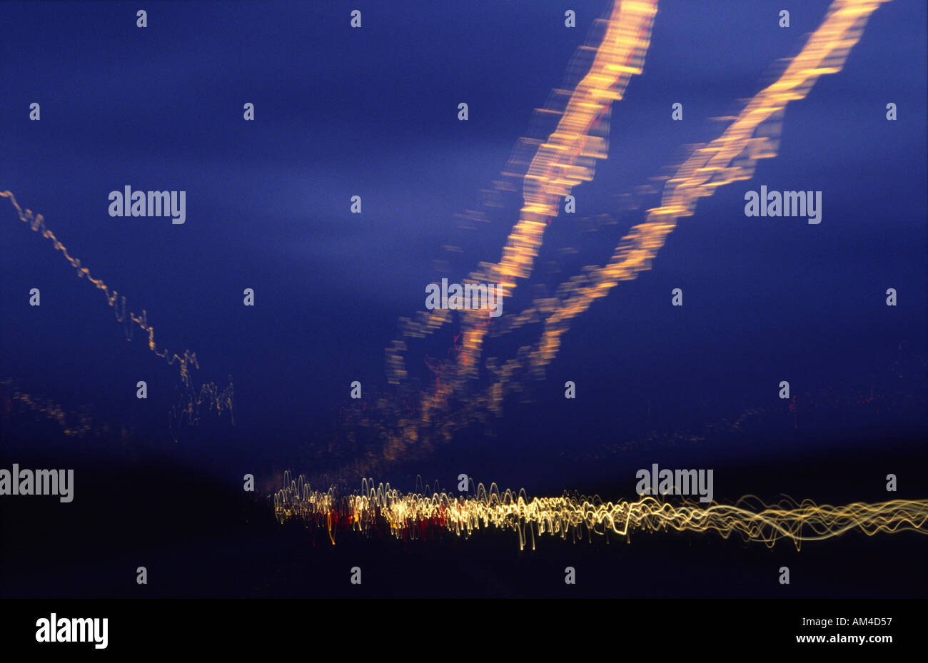 Road lights from moving car Stock Photo - Alamy