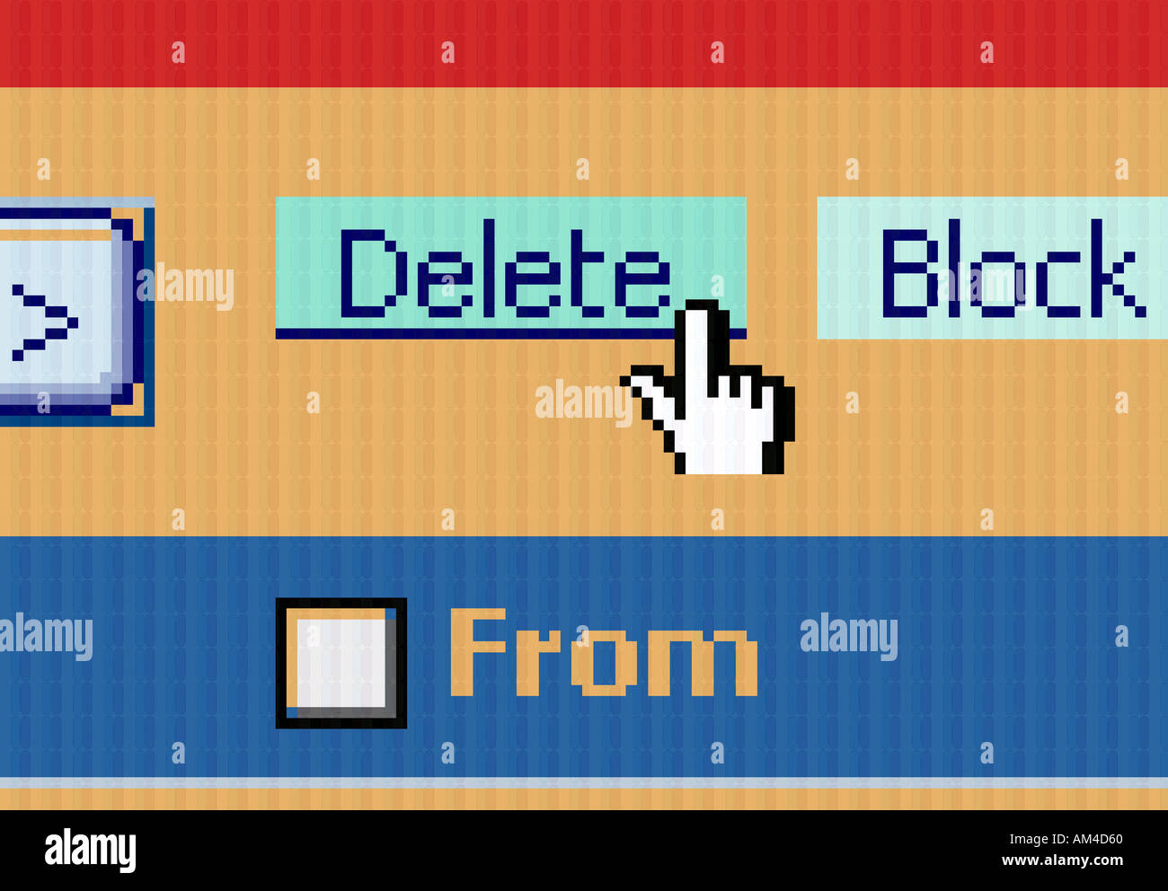 Hand cursor over the delete button hi-res stock photography and images ... Hand cursor over the delete button hi-res stock photography and images ...
