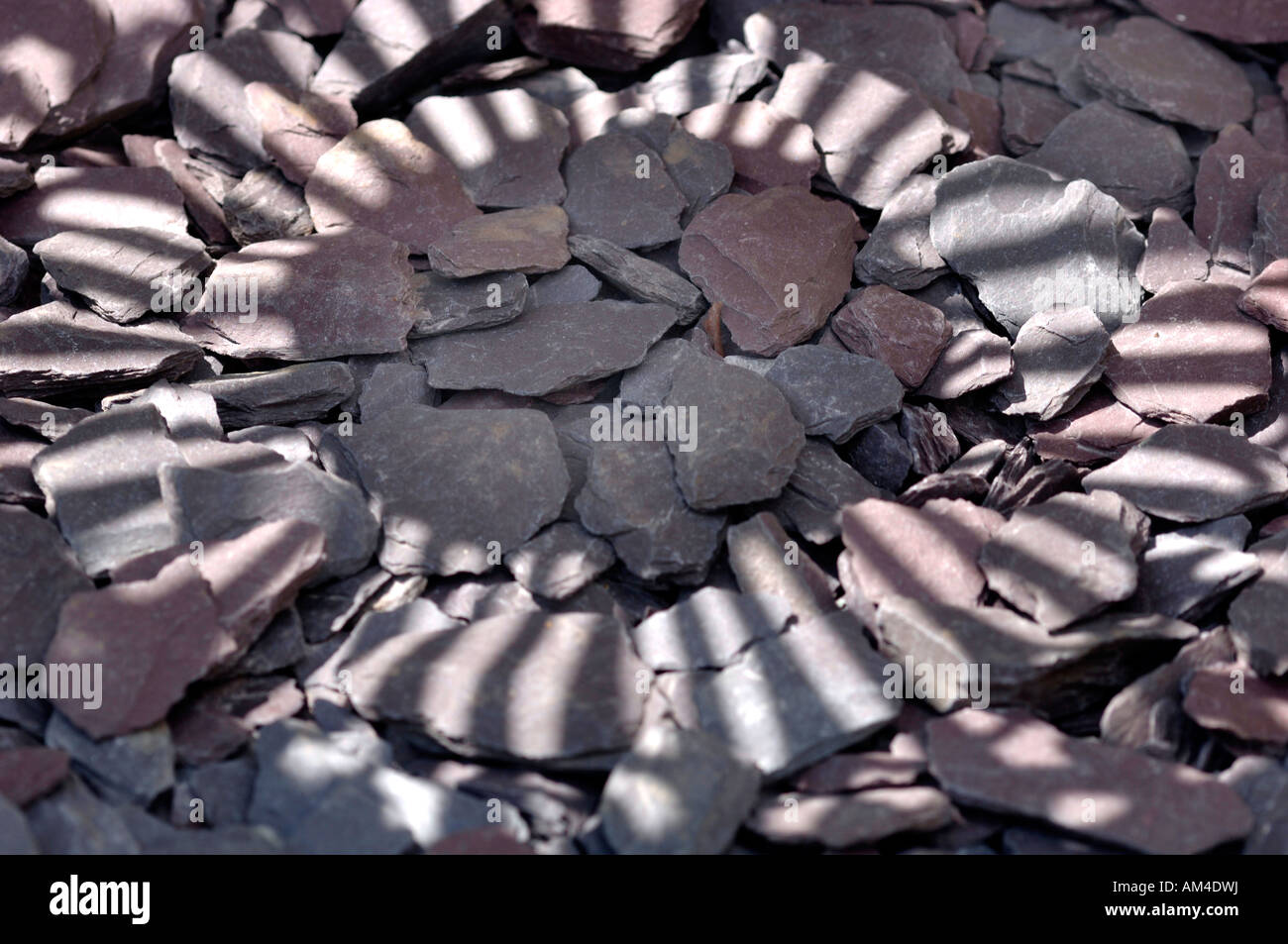 Abstract Light Patterns Falling Onto A Shale Garden Path Stock Photo ...