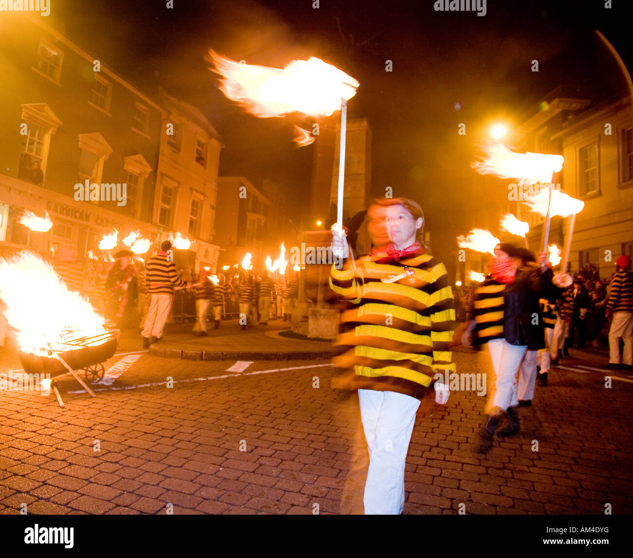 Torchlight procession At The Lewes Fire Festival Sussex UK Europe Stock ...