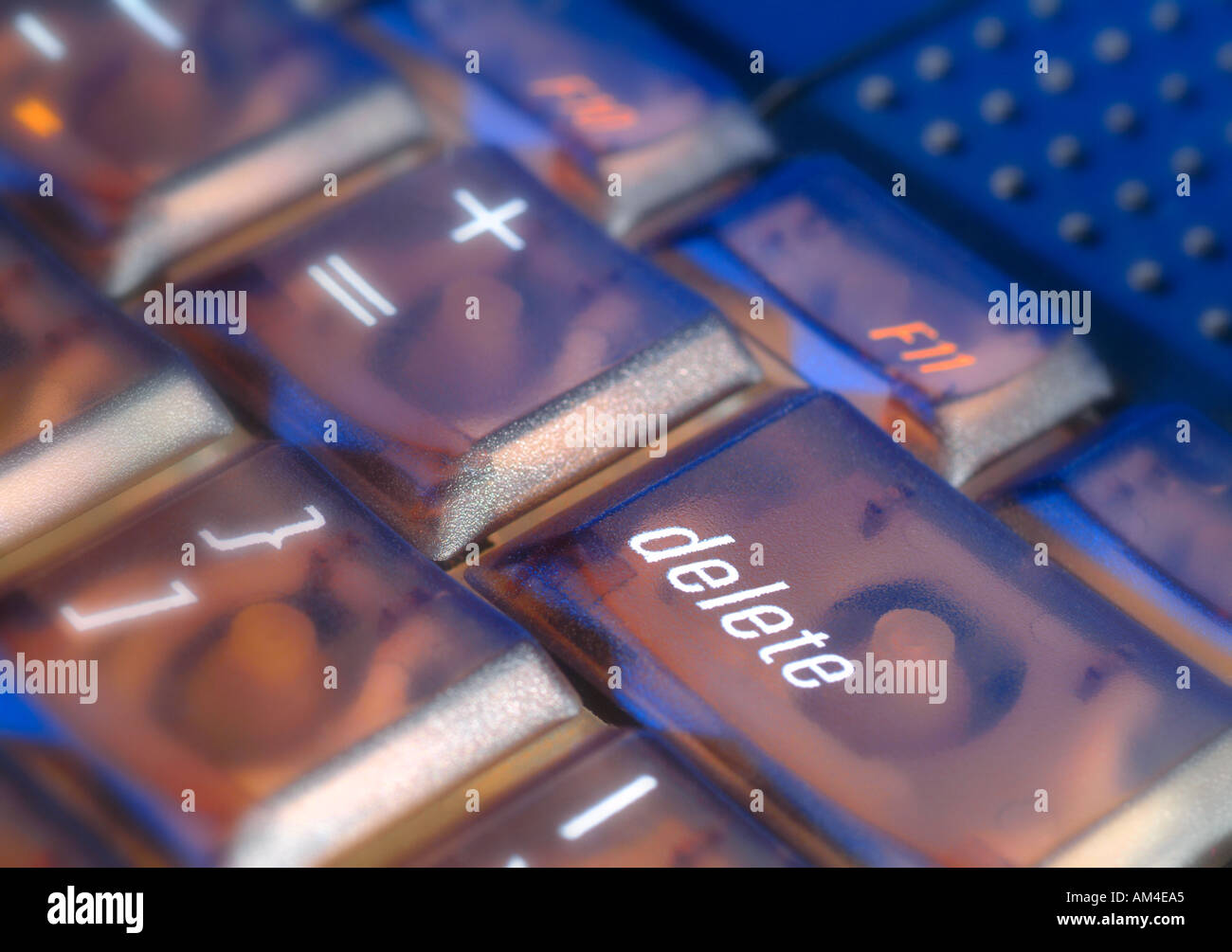 Delete Key on a laptop computer keypad Stock Photo - Alamy