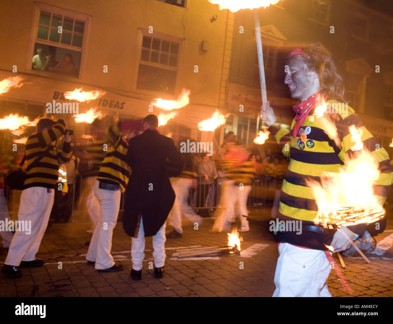 Torchlight procession At The Lewes Fire Festival Sussex UK Europe Stock ...