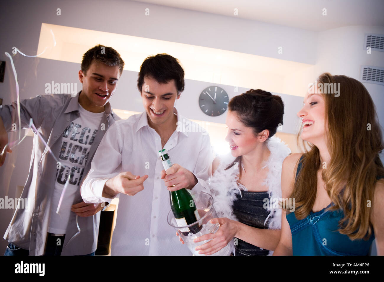 friends dancing during party Stock Photo - Alamy