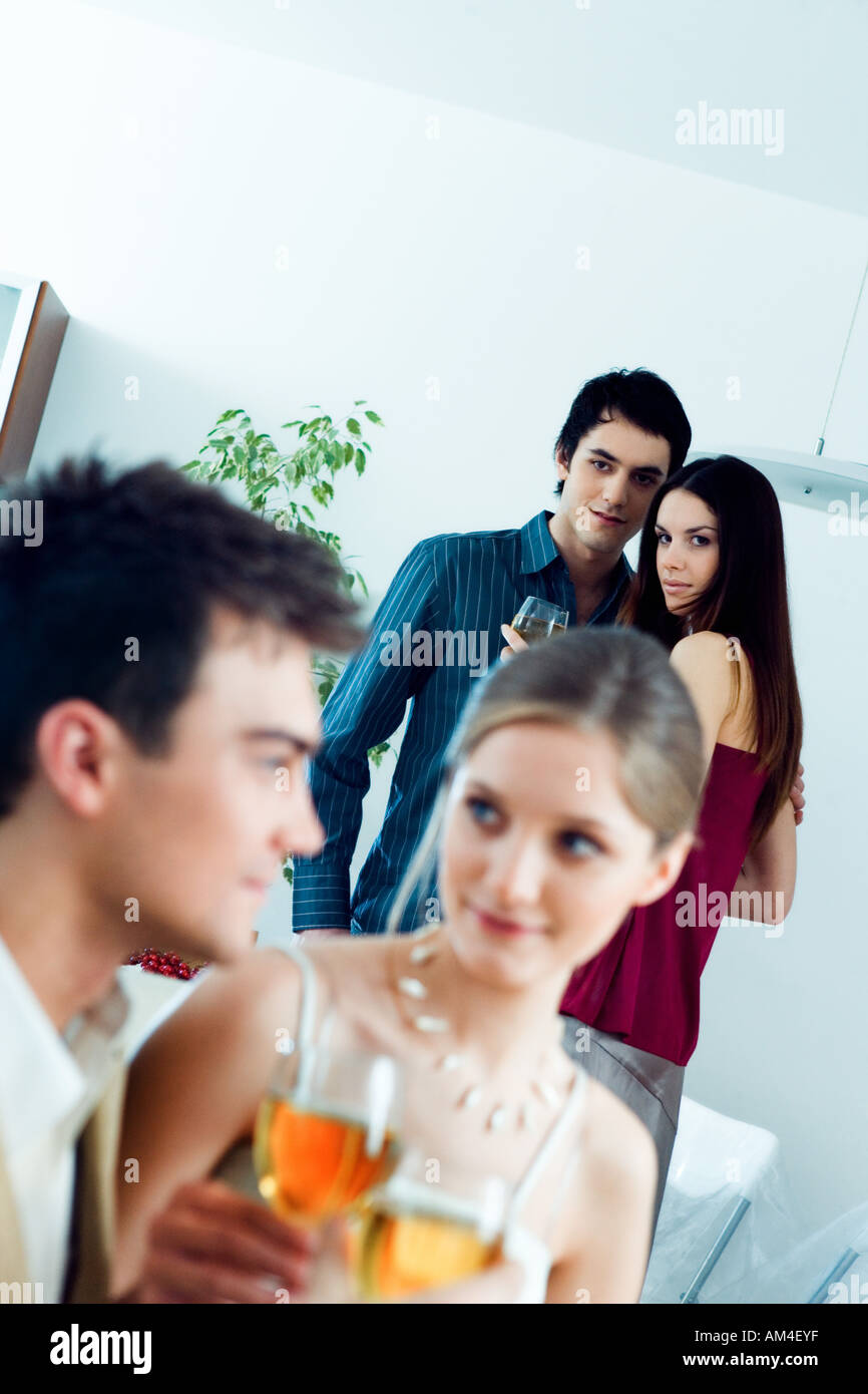 Sad man 30s group friends hi-res stock photography and images - Alamy