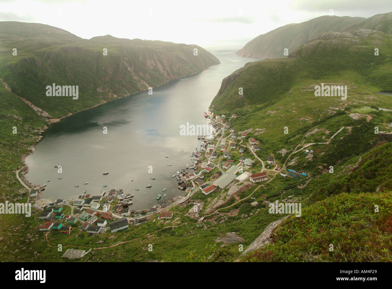 Francois, small fishing village in a fjord in Newfoundland as seen from ...