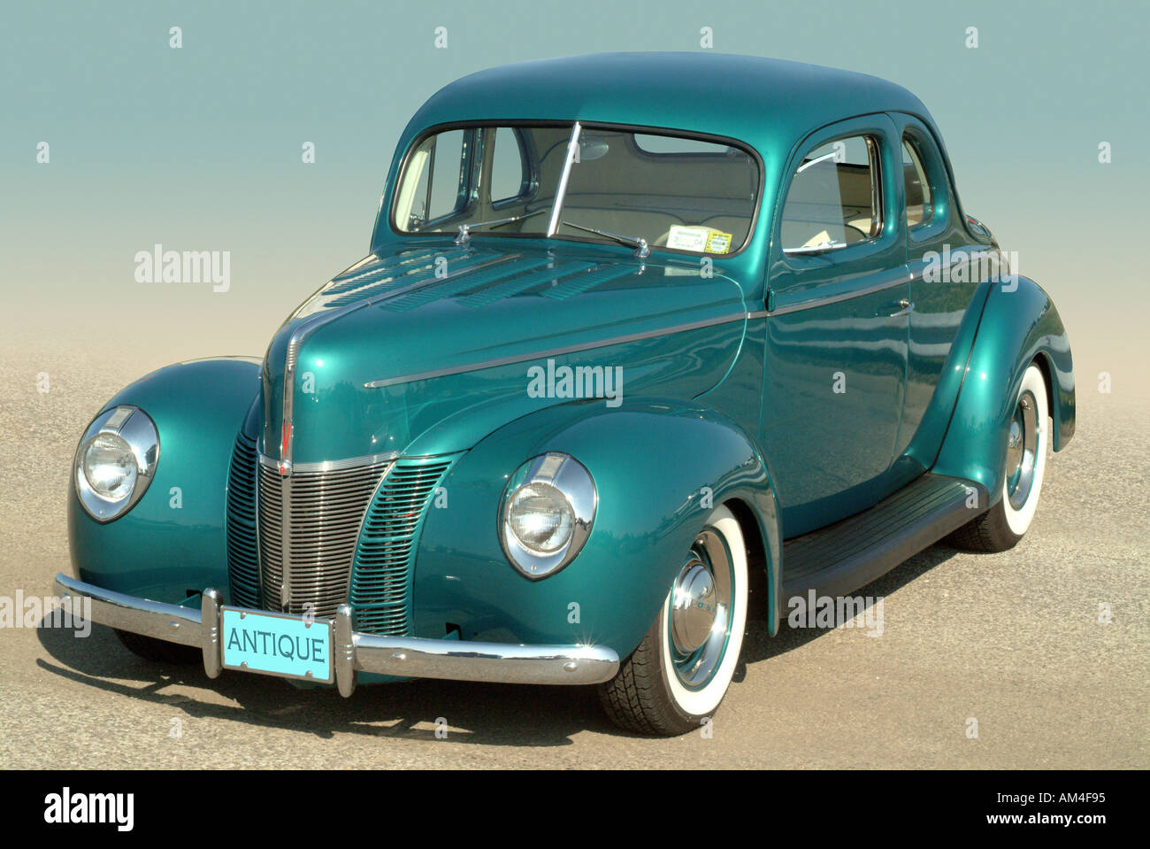 blue 1930s classic car or hot rod Stock Photo - Alamy