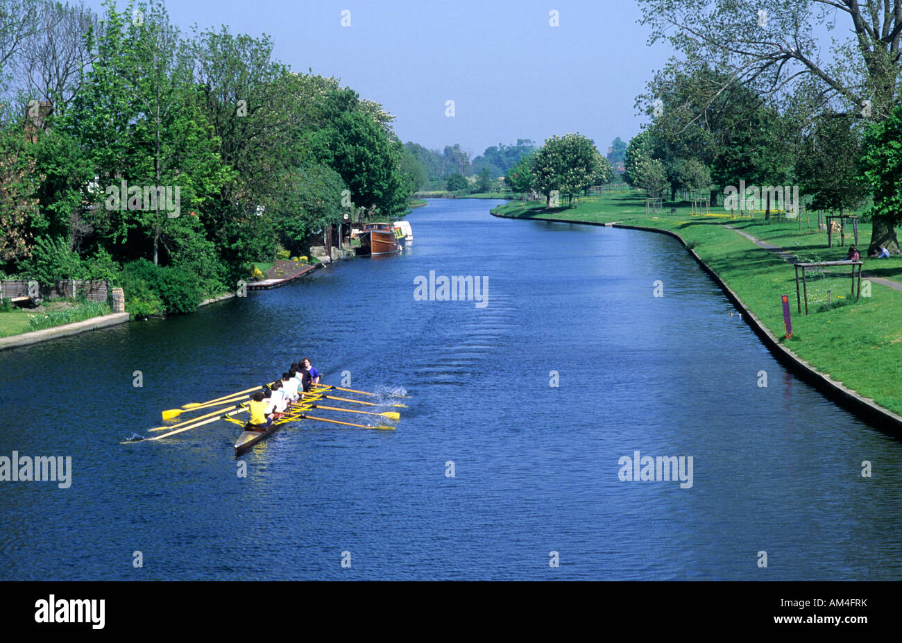 River Cam Chesterton Cambridge Rowing Eight 8 oars cox rowers River Cam ...