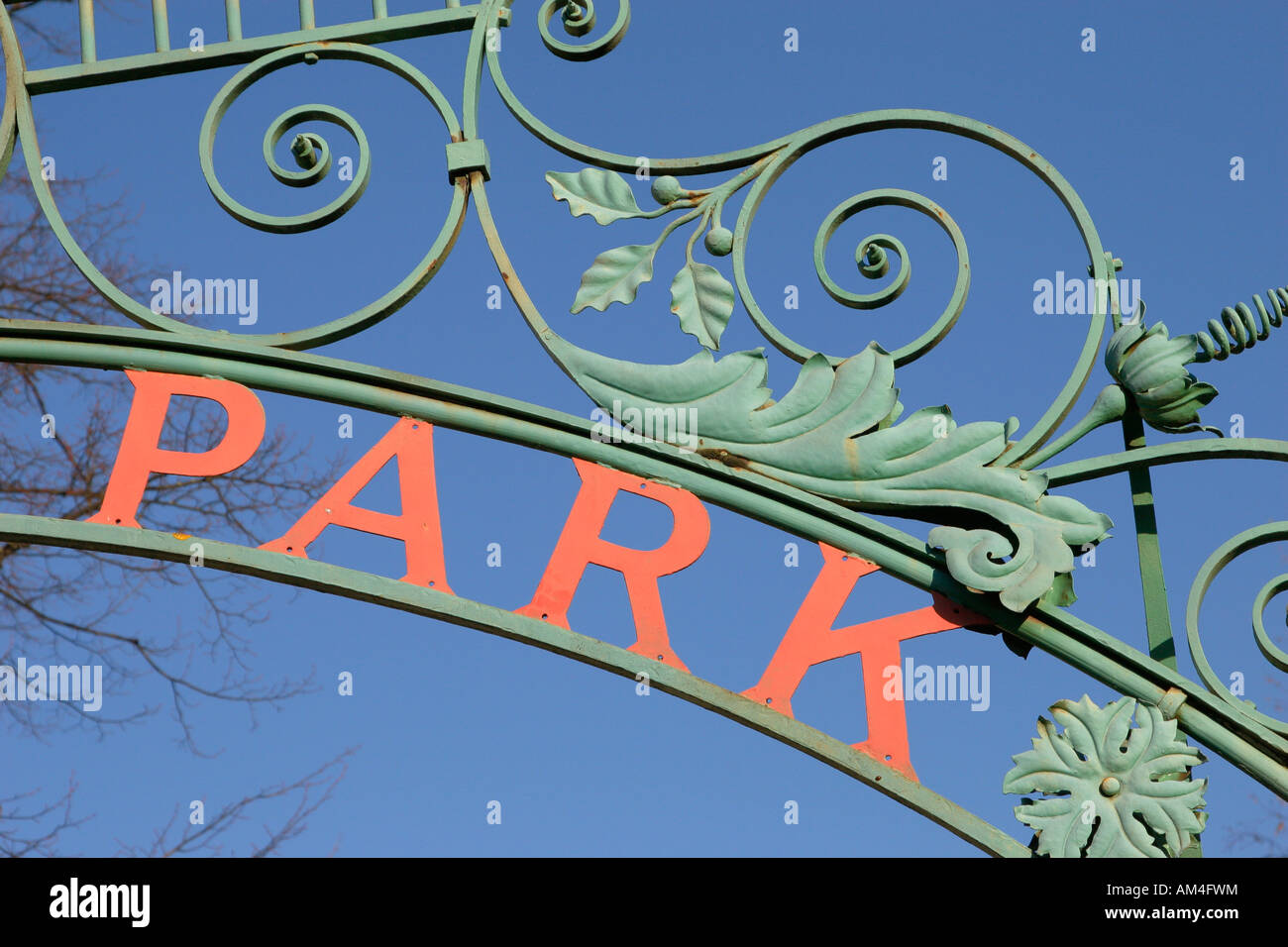 Close up of Pittville Gates, the entrance to Pittville Park, Cheltenham ...