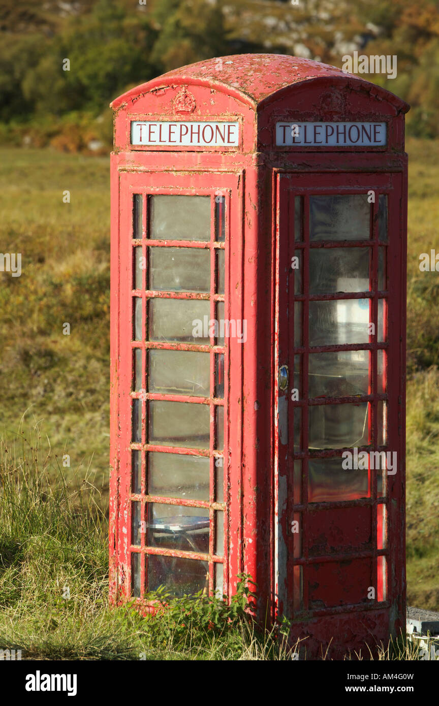 British Telecom phone box at Kentra, Moidart, Highland, Scotland, UK ...