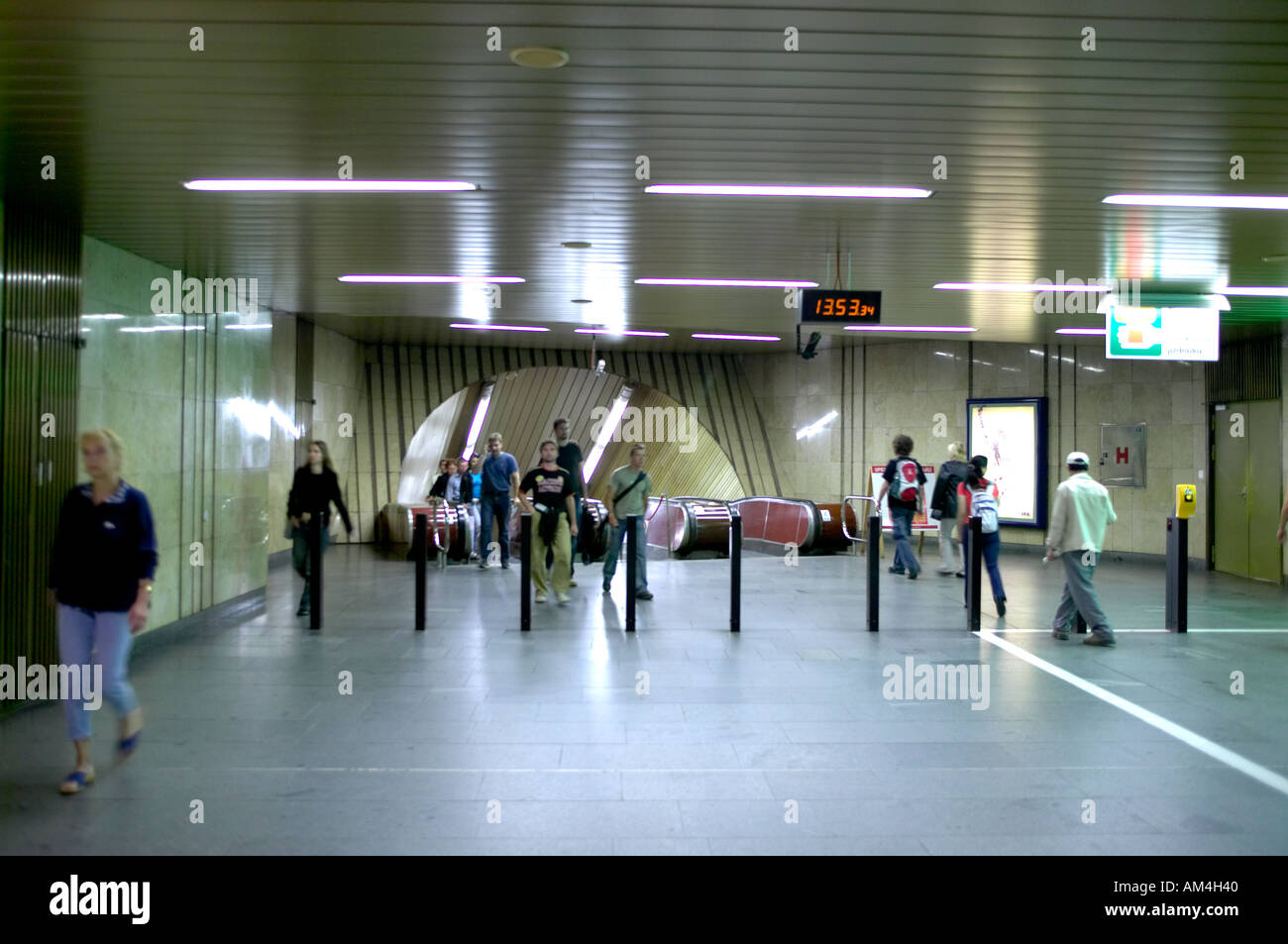 Underground tube entrance, Prague City Images Stock Photo - Alamy