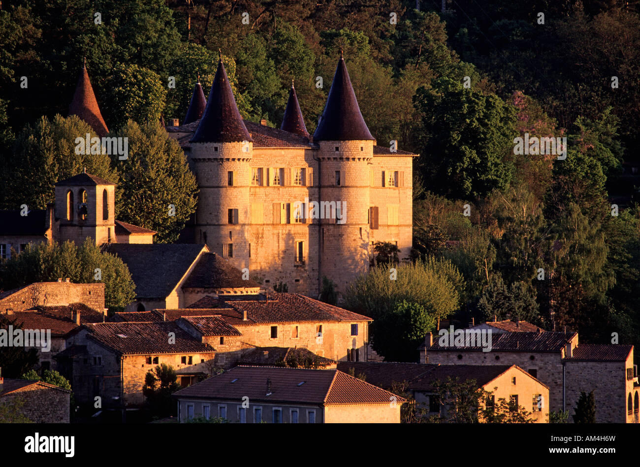 France, Ardeche, valley of the Chassezac river, Chambonas and its ...