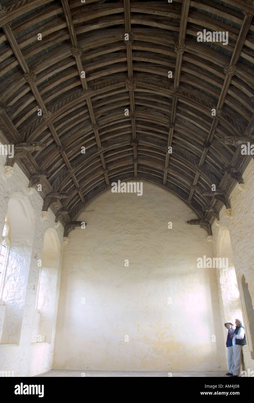 Cleeve Abbey,showing splendid wooden roof structure Stock Photo - Alamy