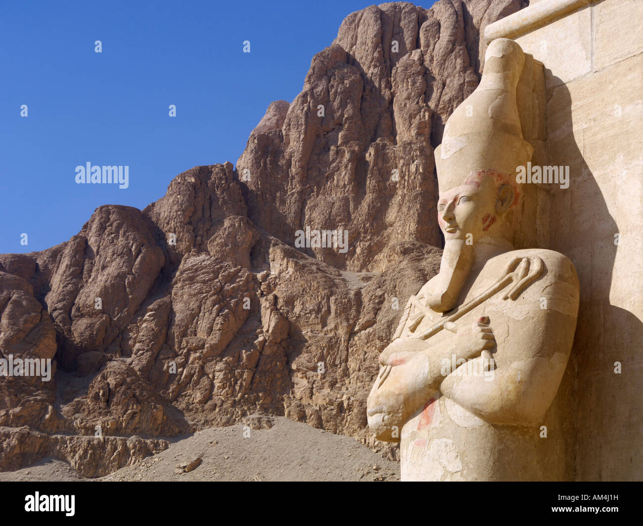 Osiris statues Upper courtyard Hatshepsut temple Egypt North Africa ...