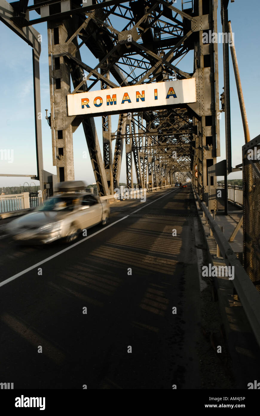 Bridge over the River Danube in Rousse, Bulgaria that forms the border ...