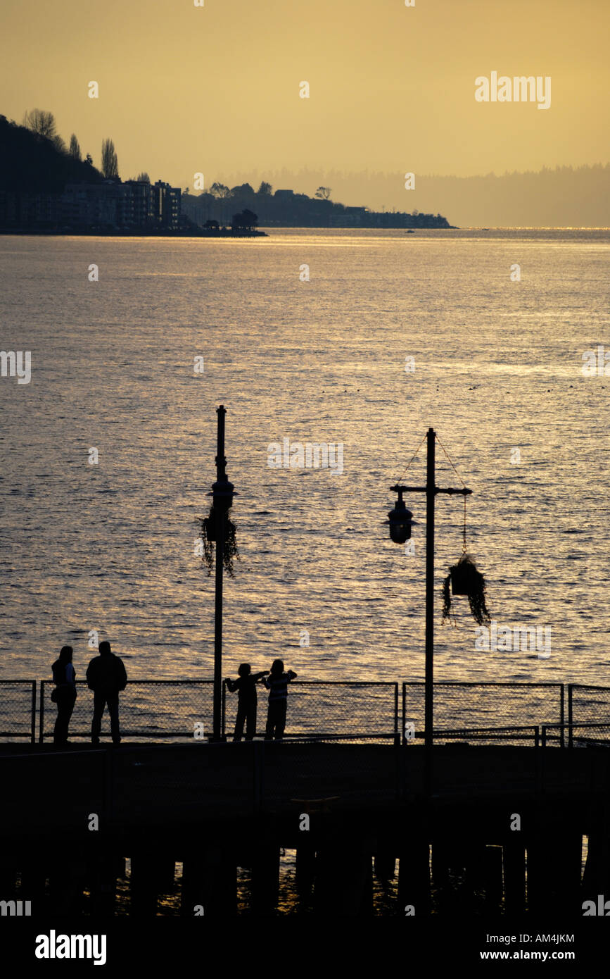 A family enjoys a fall evening in the Puget Sound Stock Photo - Alamy