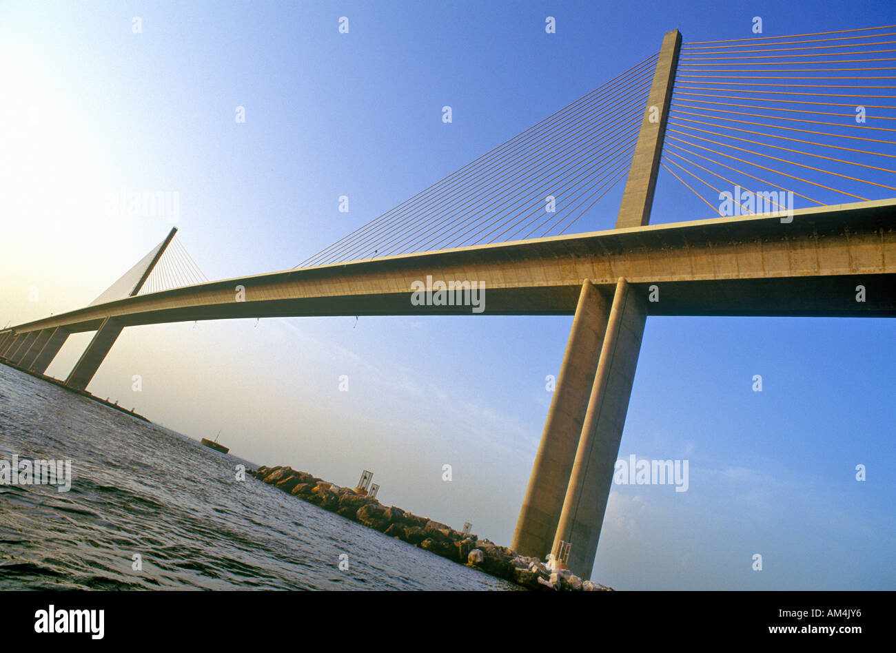 Tampa Sunshine Skyway Bridge world s longest cable stayed concrete ...