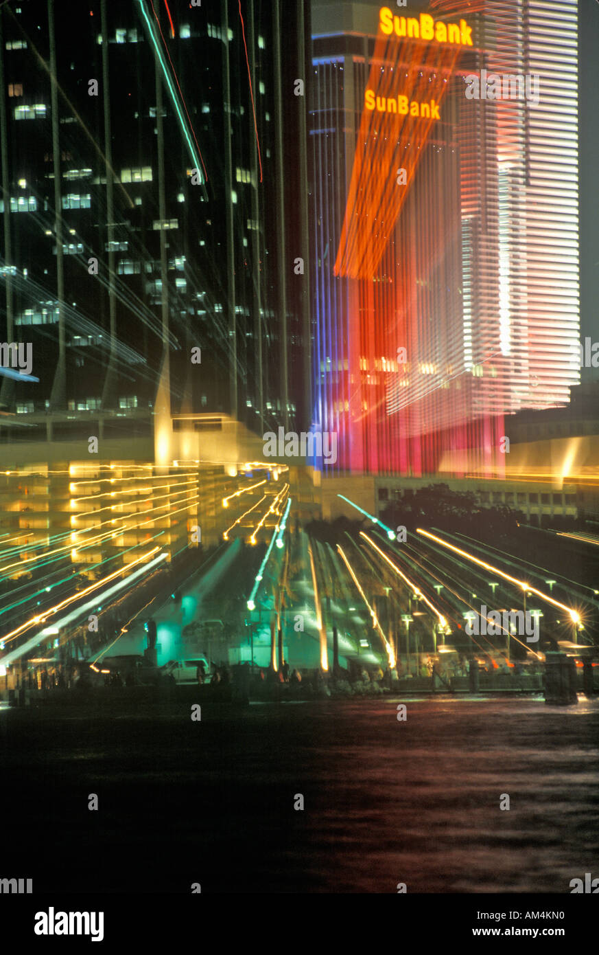 Night buildings on miami hi-res stock photography and images - Alamy