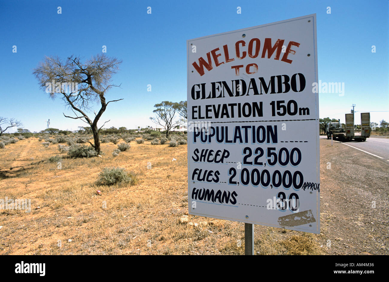 Sign in the Outback, Glendambo Stock Photo - Alamy