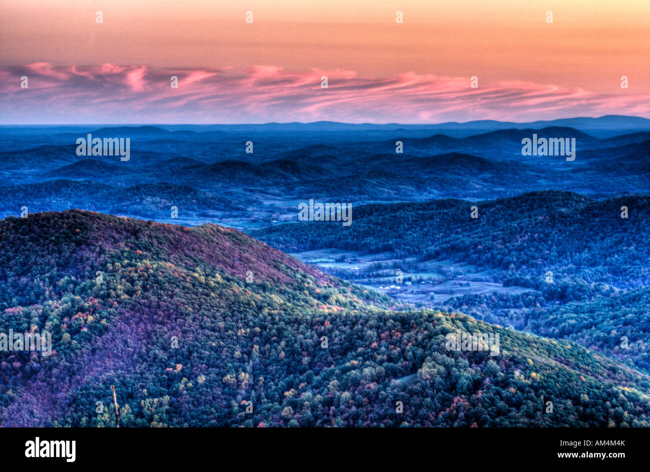 HDR landscape photo of a beautiful scenic expanse of the Blue Ridge ...