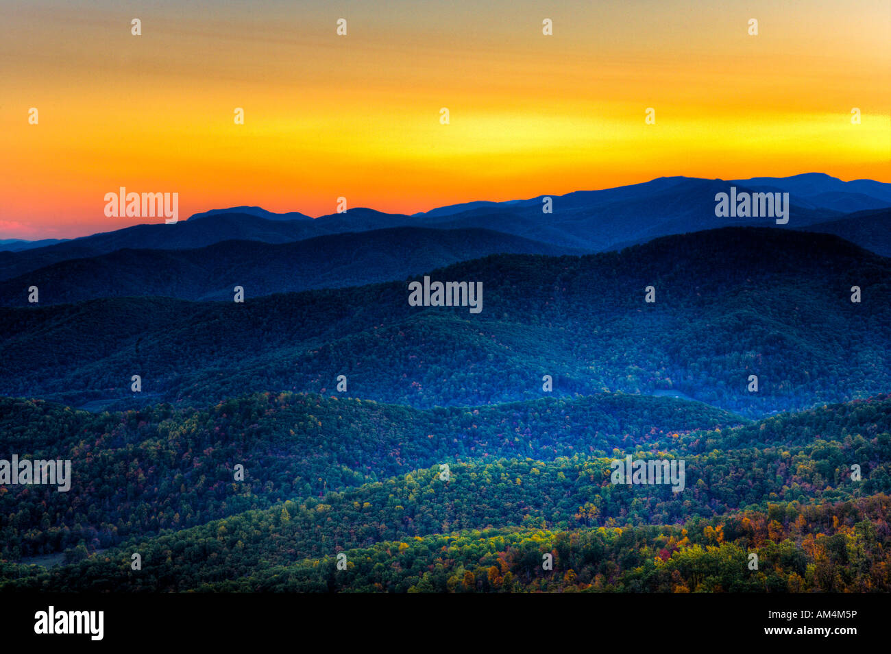 HDR landscape photo of a beautiful scenic expanse of the Blue Ridge ...