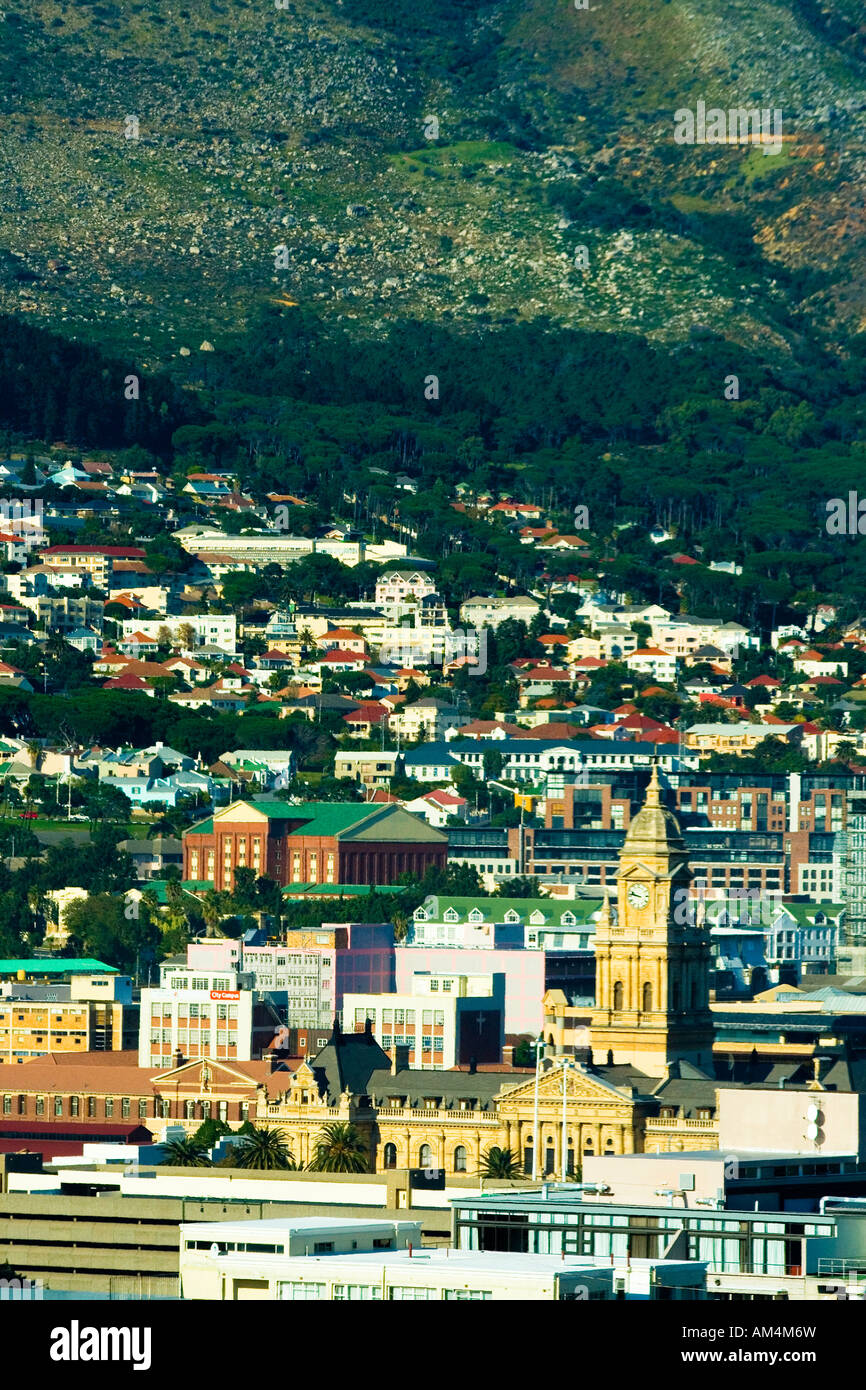 Cityscape of Capetown, South Africa, with Table Mountain rising in the ...