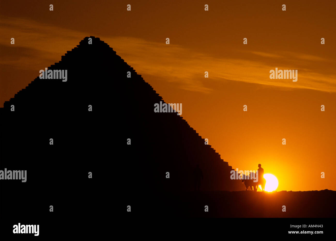 Pyramids at Gizeh, Cairo. - sunset Stock Photo - Alamy
