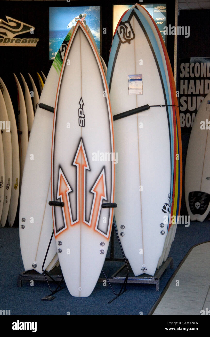 Surfboards in shop Stock Photo - Alamy