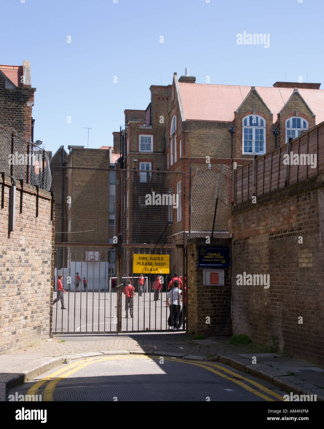 entrance gate to the colville primary school in London, UK Stock Photo ...