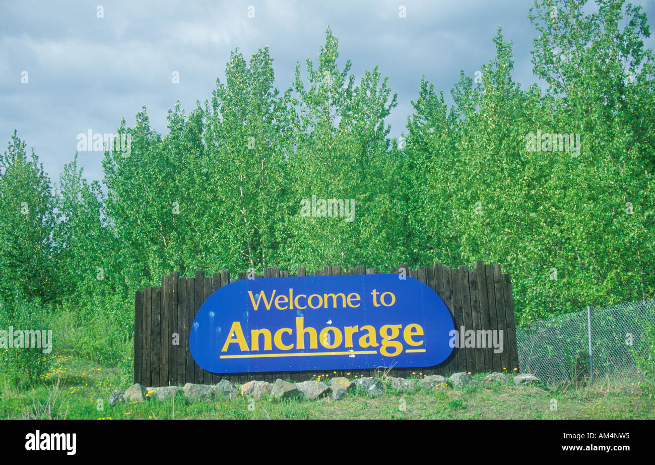Anchorage welcome sign alaska hi-res stock photography and images - Alamy