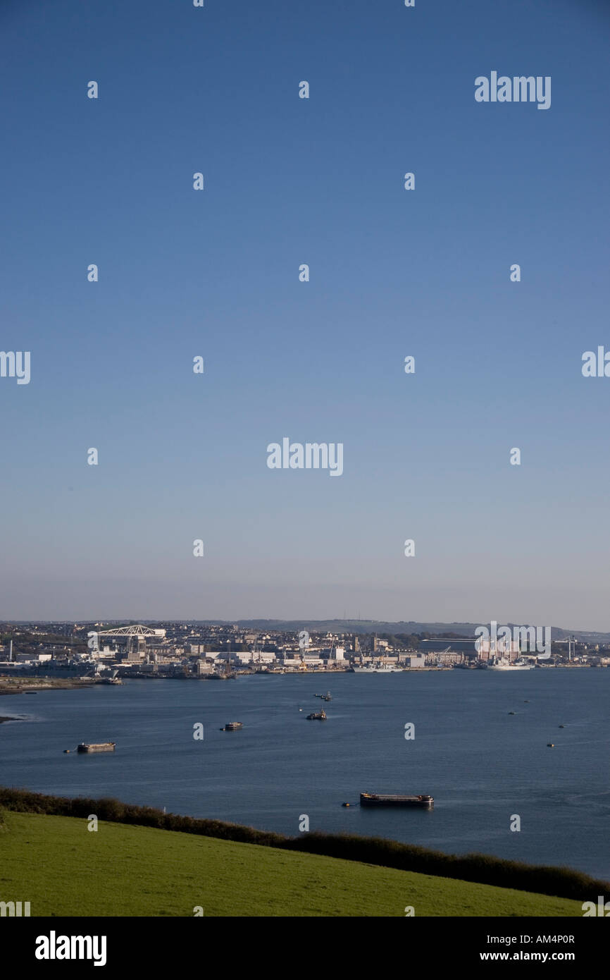The Hamoaze and Devonport Dockyard Plymouth Stock Photo - Alamy