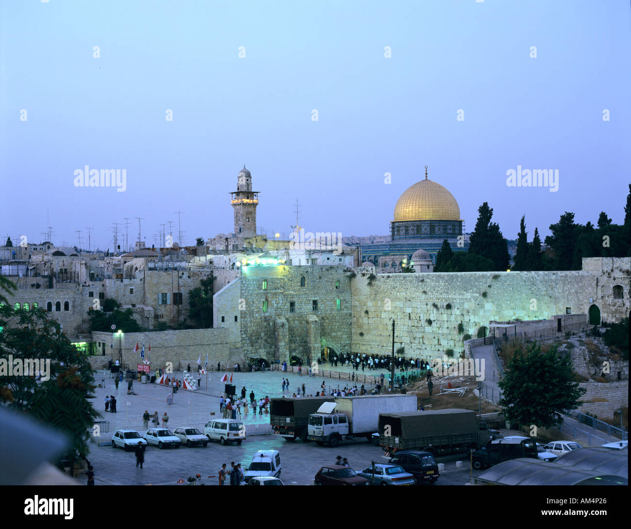 Jerusalem cityscape at dusk. - Dome of the Rock - Temple Dome Stock ...
