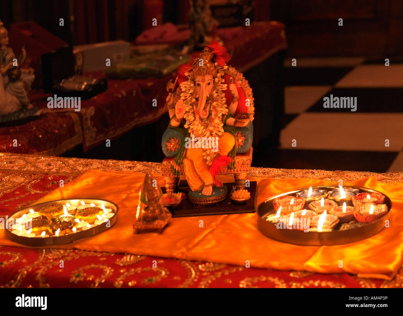 Diwali Ganesh and Divas Stock Photo - Alamy