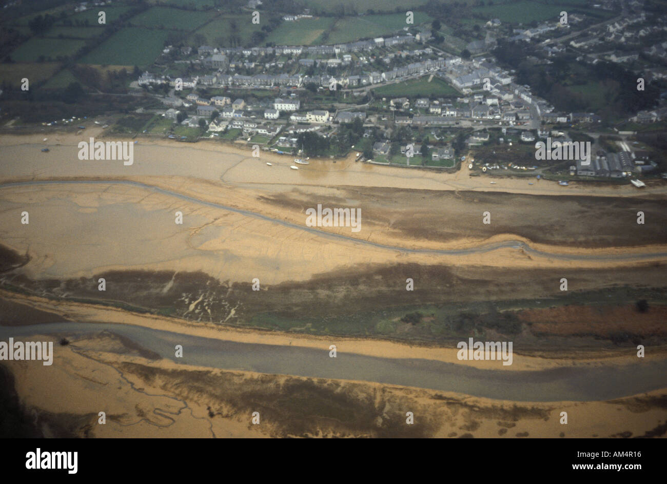 Pollution of river Fal in Cornwall after flooding of Wheal Jane Tin Mine Feb 1992 Stock Photo ...