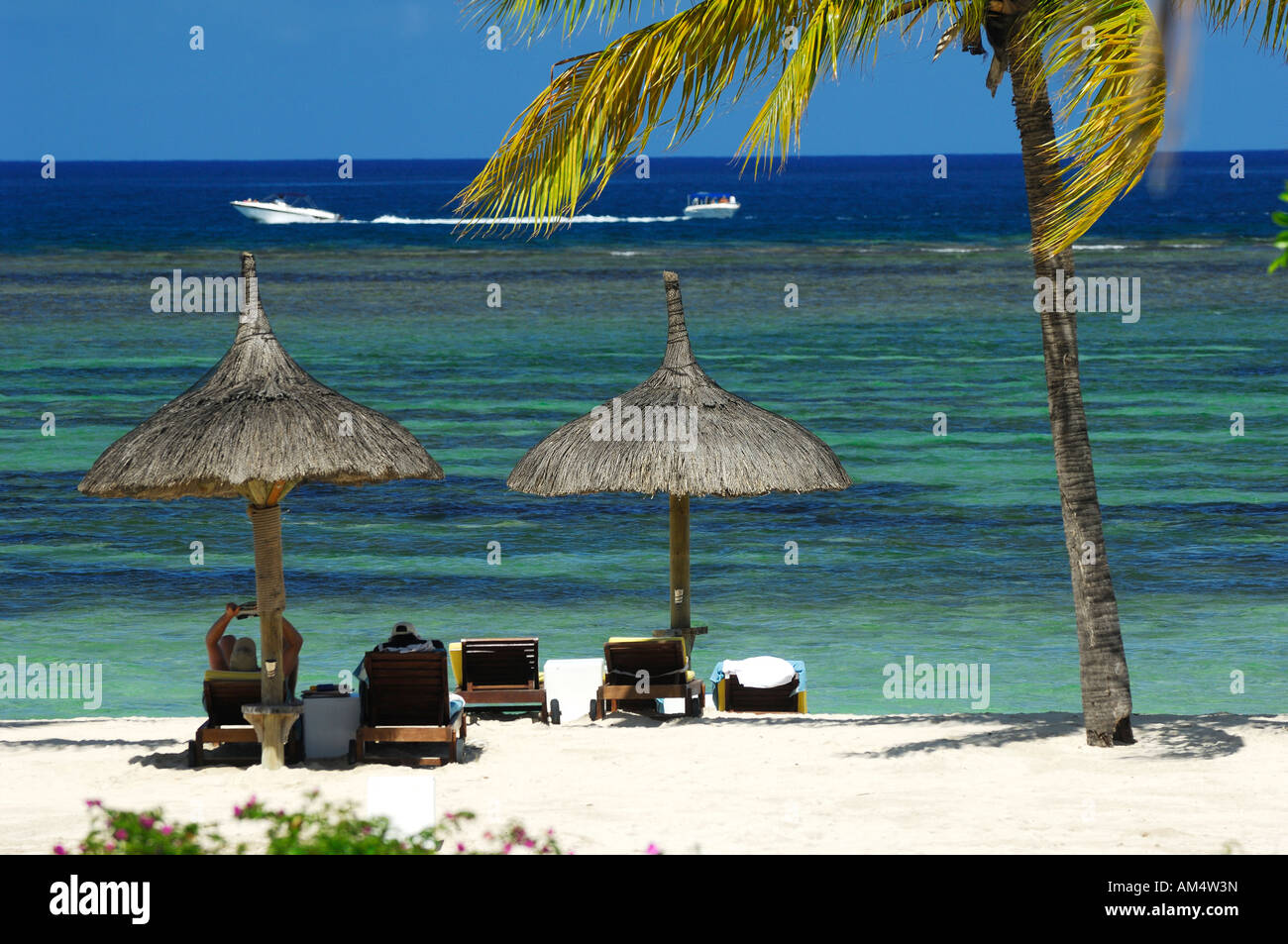 Mauritius island, East coast, beach of the Imperial Sofitel hotel at ...