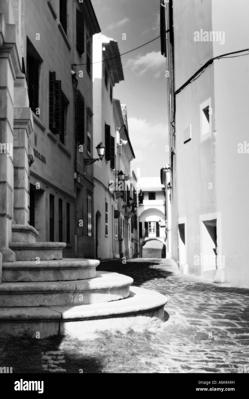 black and white passageway between beautiful buildings Stock Photo - Alamy