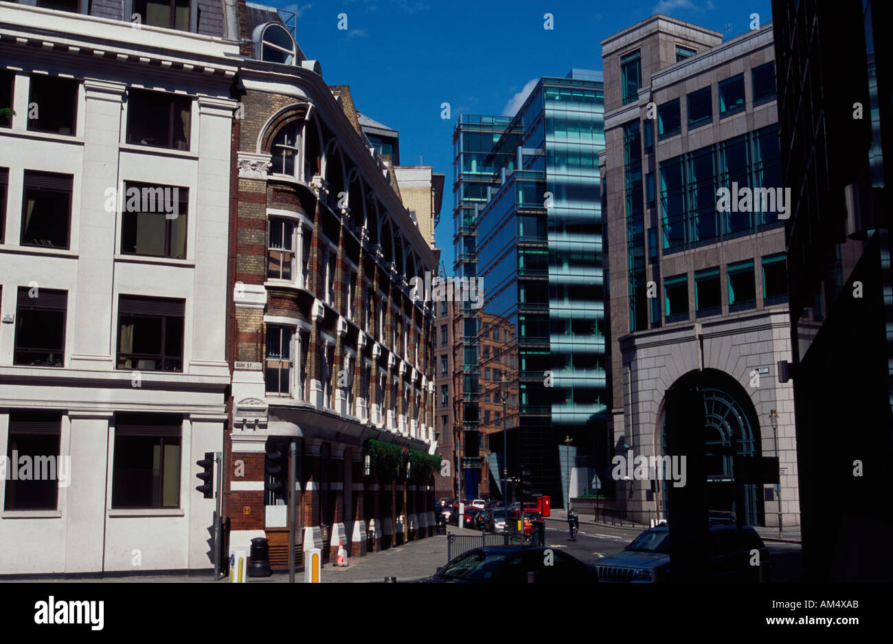 London architecture buildings apollo street ec2 hi-res stock ...