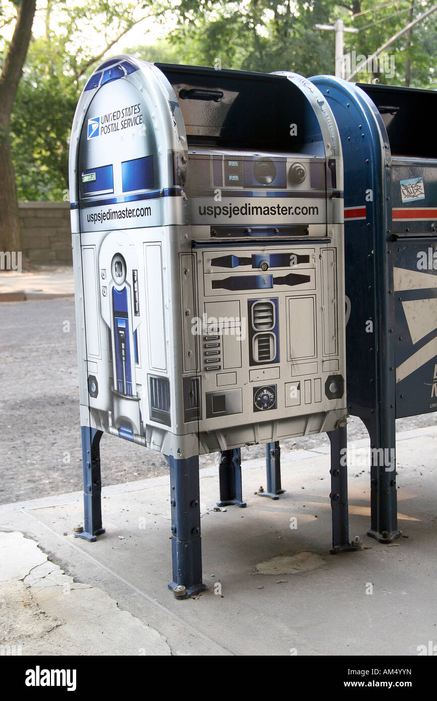 A U.S. Mail box dressed to look like R2-D2 from the movie Star Wars ...