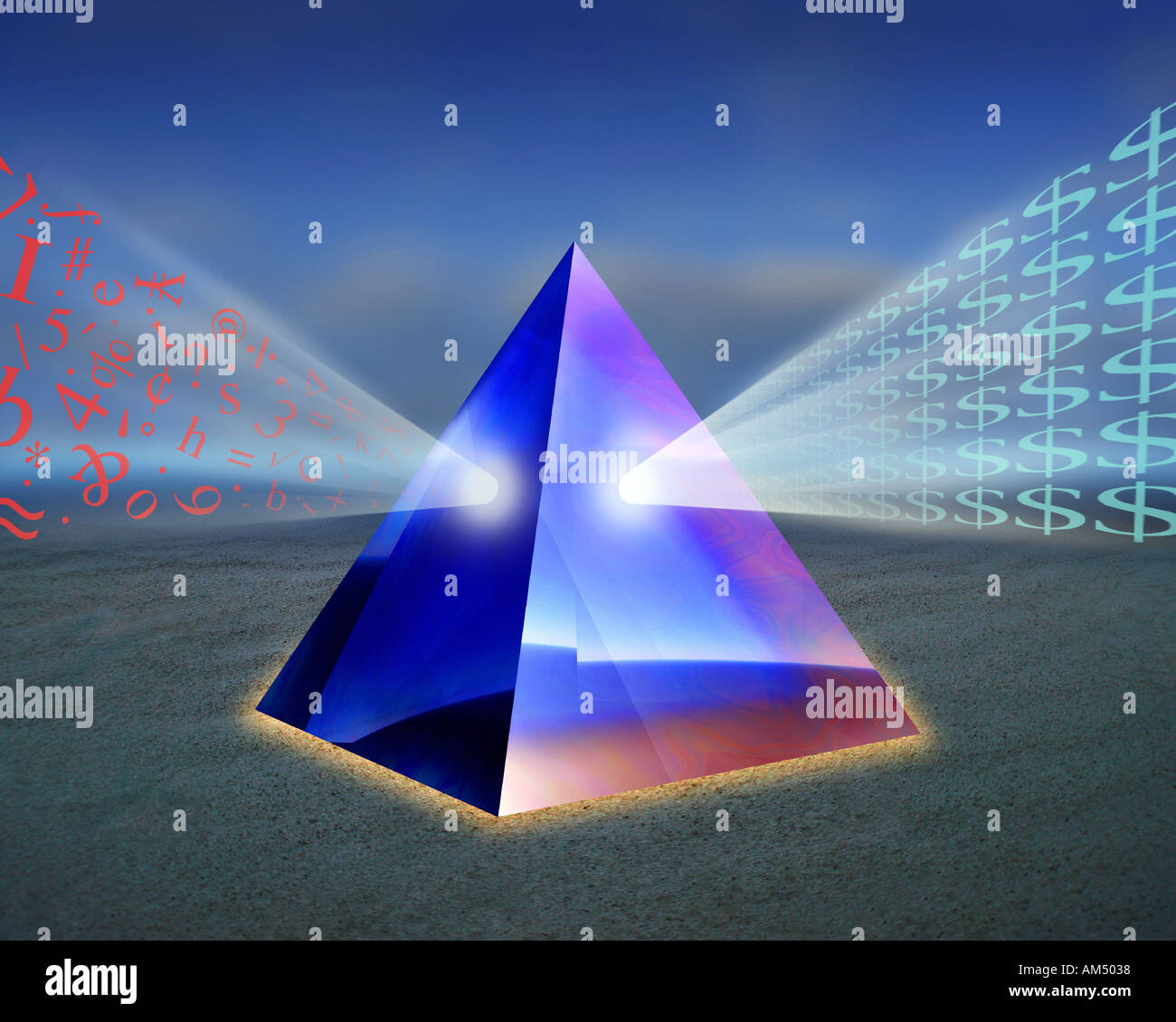 information prism through which disorganized data enters one side and ...