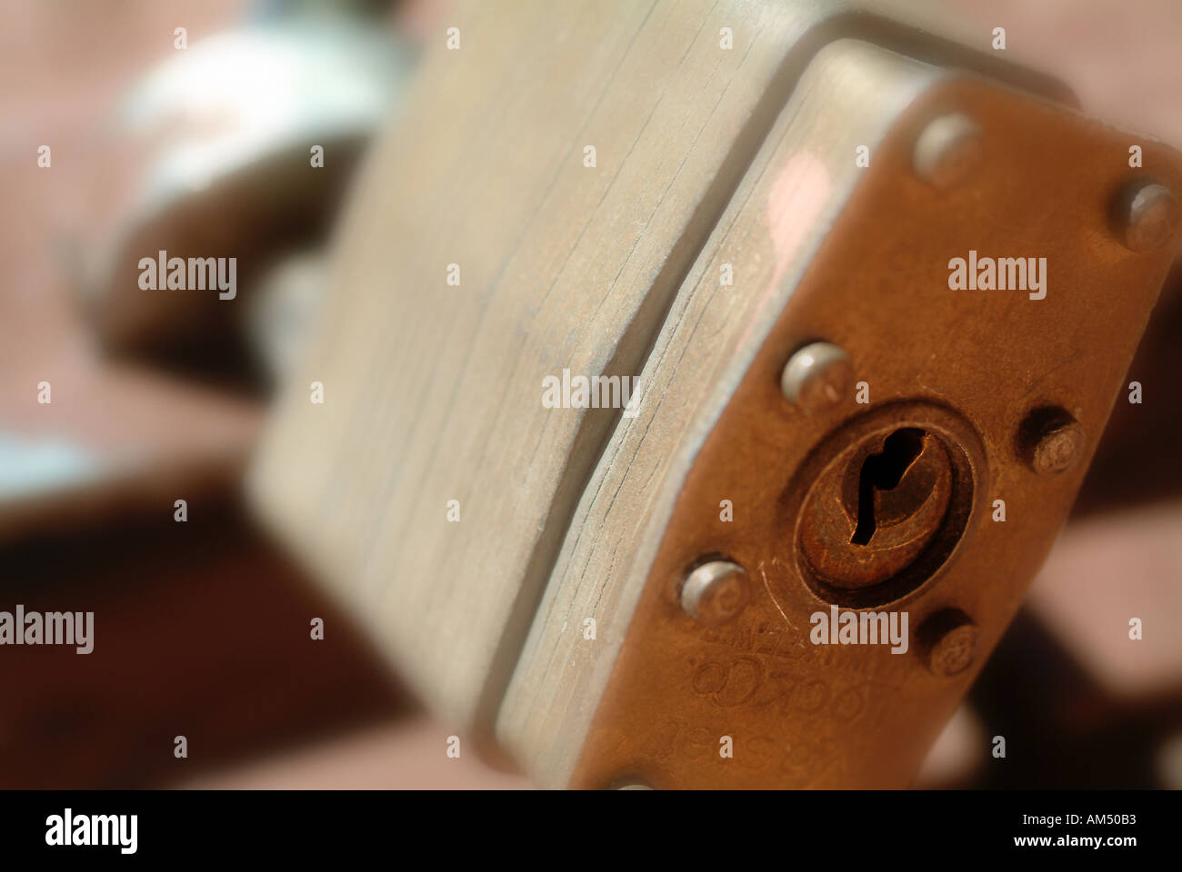 metal pad lock close-up Stock Photo - Alamy