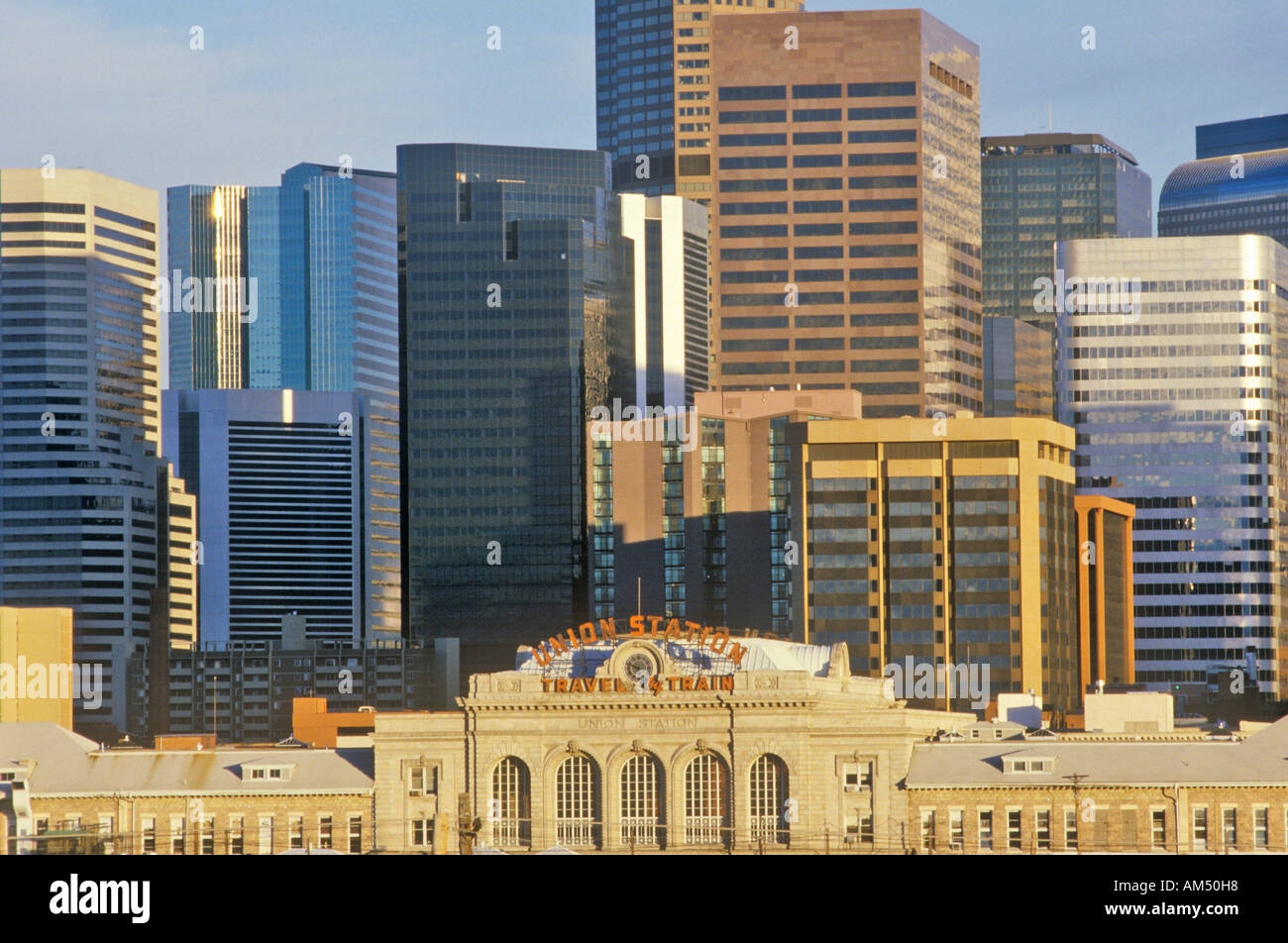 Mile High City at sunset Denver Colorado Stock Photo - Alamy