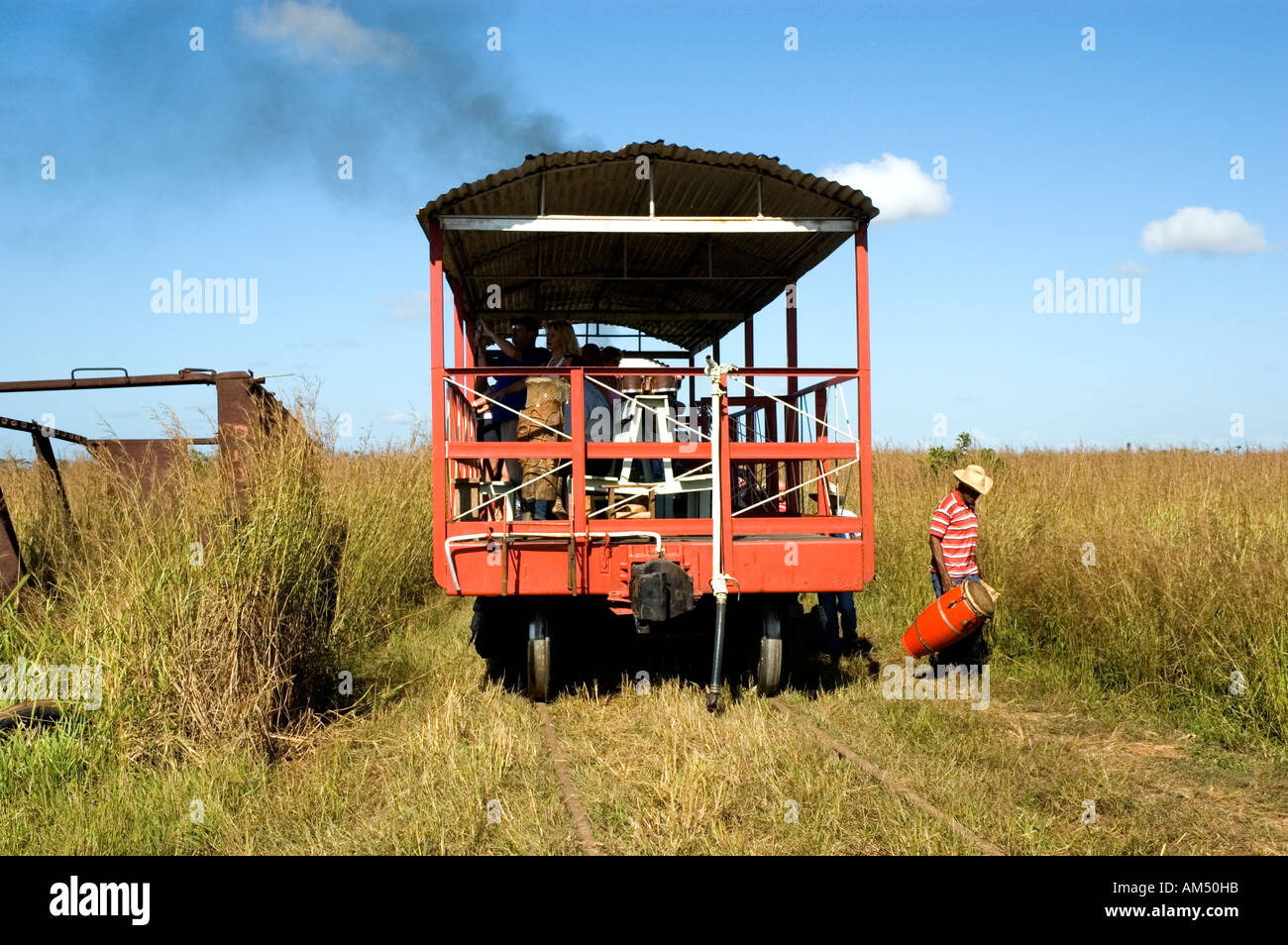 End Coach attached to Working Steam Train, Central Australia Stock ...