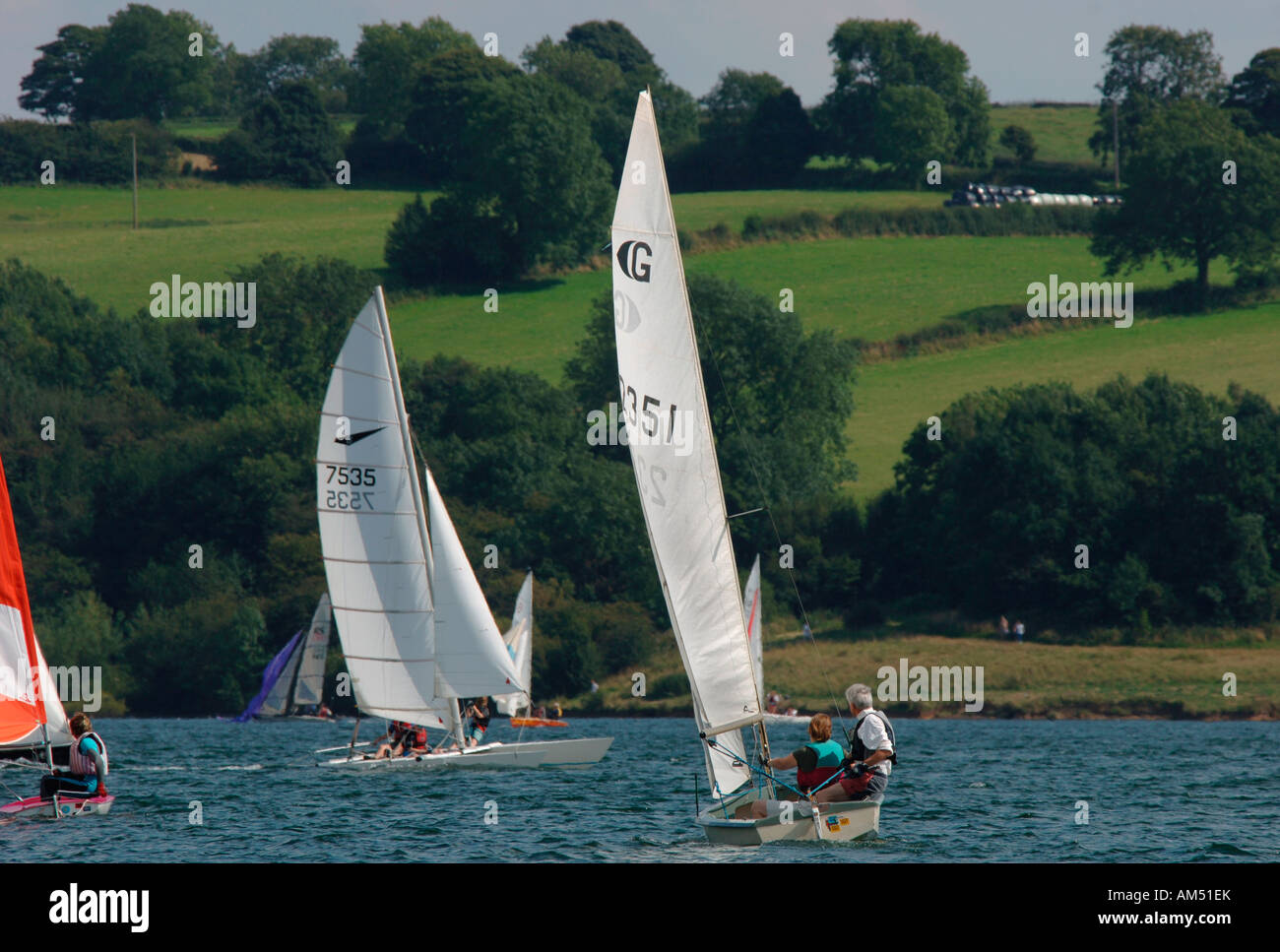 Sailing On Carsington Water. A Freshwater Reservoir In Derbyshire ...