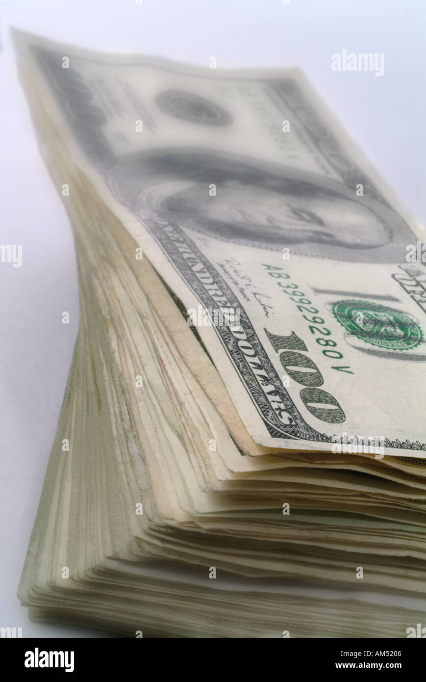 thick stack of American paper money $100 dollar bills Stock Photo - Alamy