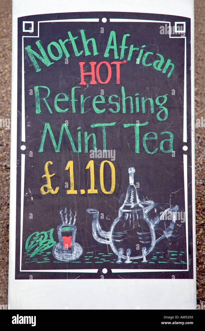 North African Hot Mint Tea sign Alexandra Palace Farmers Market London ...