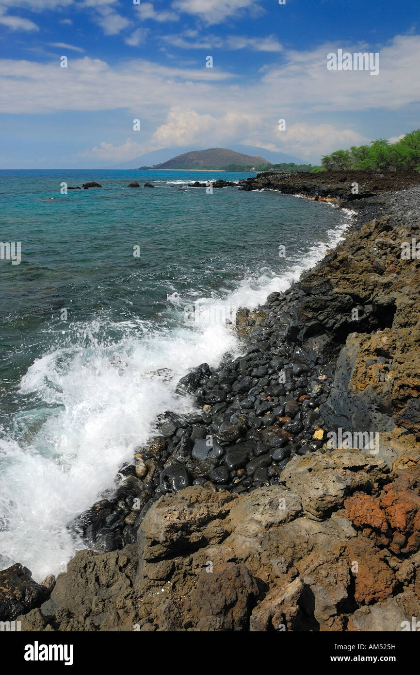 Lava stone coast at the Makena State Park on Maui Hawaii USA Stock ...