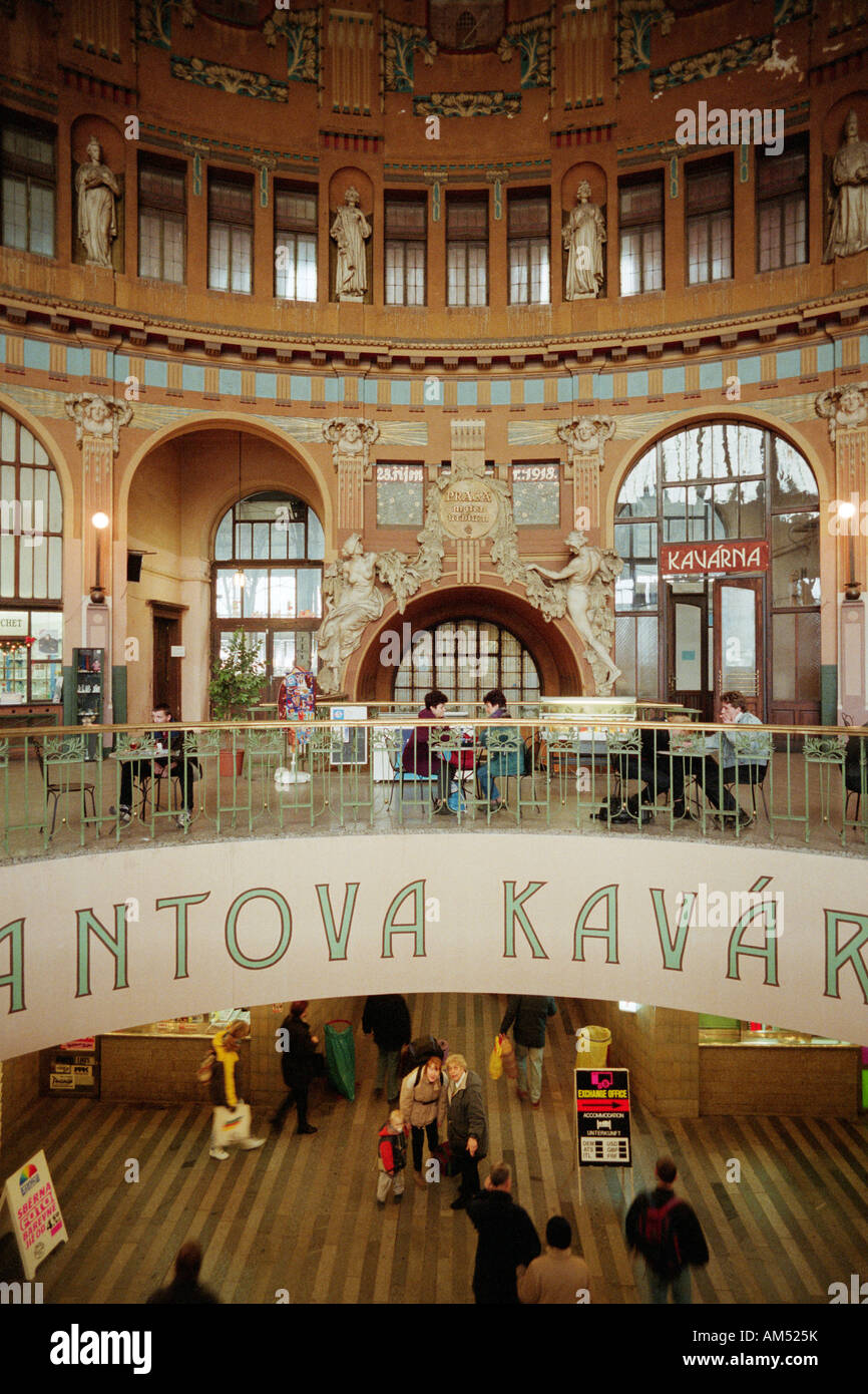 Prague Czech Republic Art Nouveau interior of Prague s main railway ...