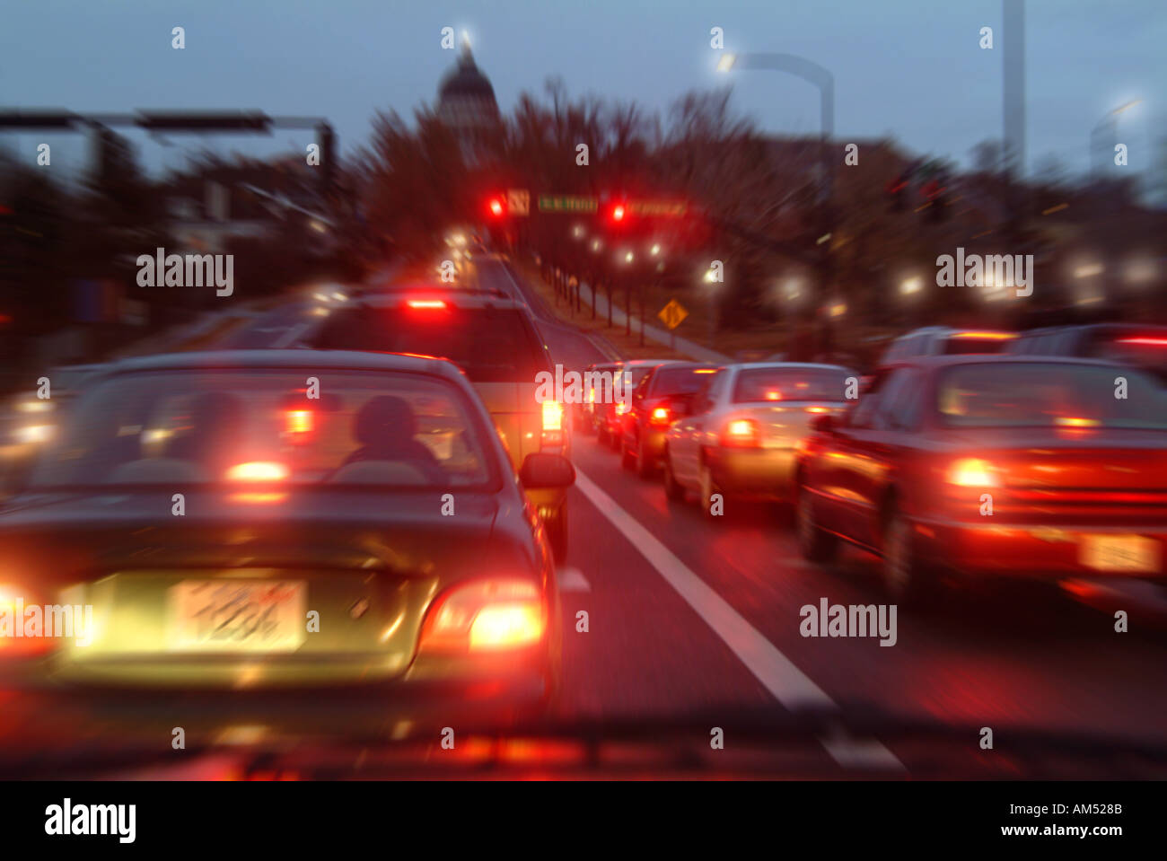 brake lights stacked up on a highway in heavy traffic Stock Photo - Alamy